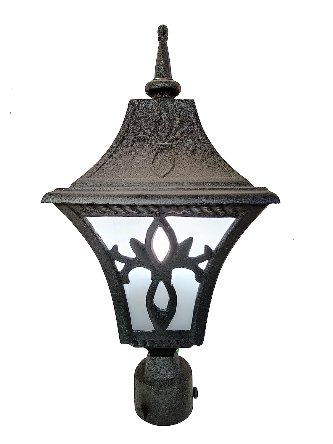 MY DECORKART-FLOWER BIG ALUMINIUM BLACK STANDARD GATE LIGHT - You Construct