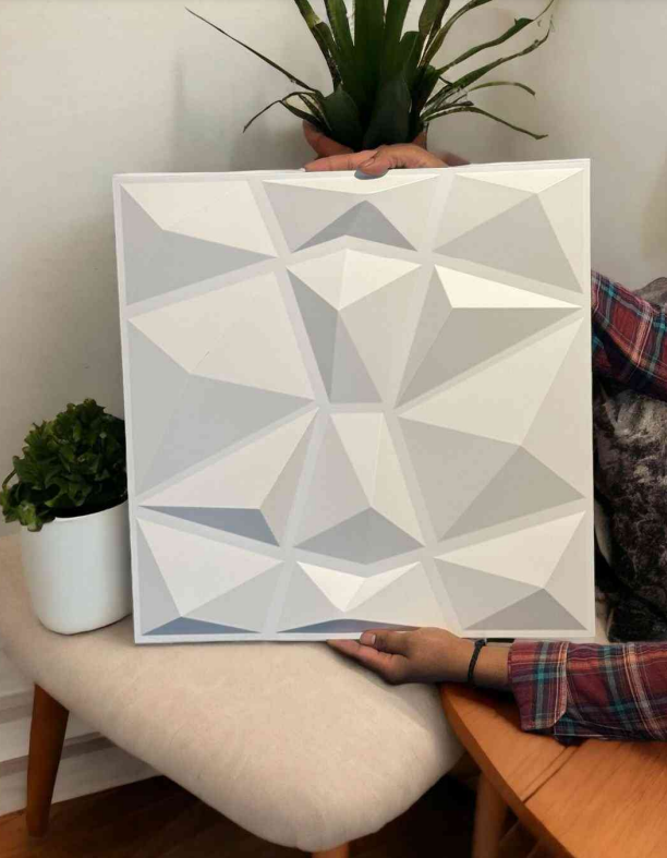 Mosaic Wall Highlighter/ 3D PVC Panel/ #01 Diamond White – You Construct
