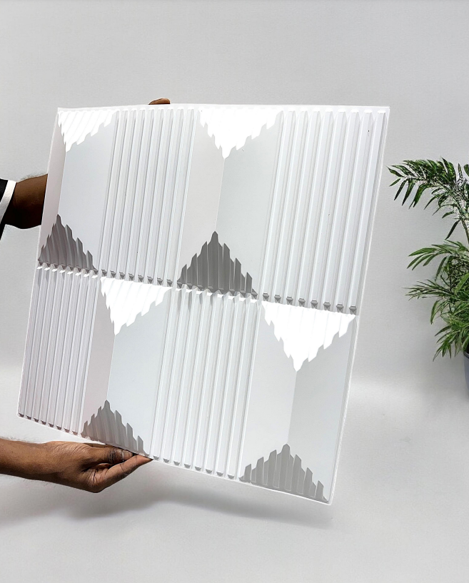 Mosaic Wall Highlighter/ 3D PVC Panel/ Louver White - You Construct