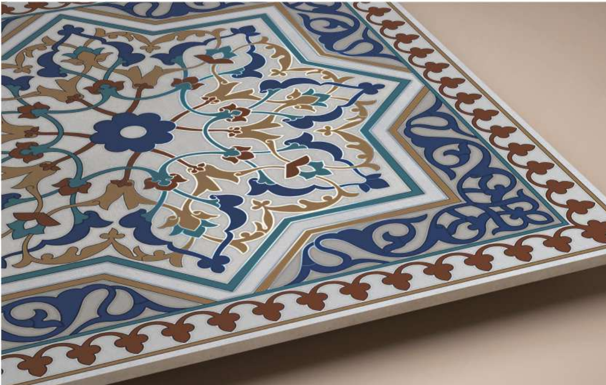 Arbesque Sea Blue/600x600mm(2x2 ft)/Rustic Carving/Random 1/Thickness ...